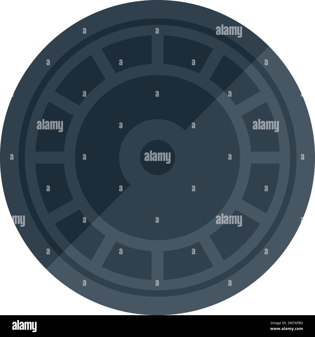 Metal manhole icon flat vector. City road. Circle steel isolated Stock ...