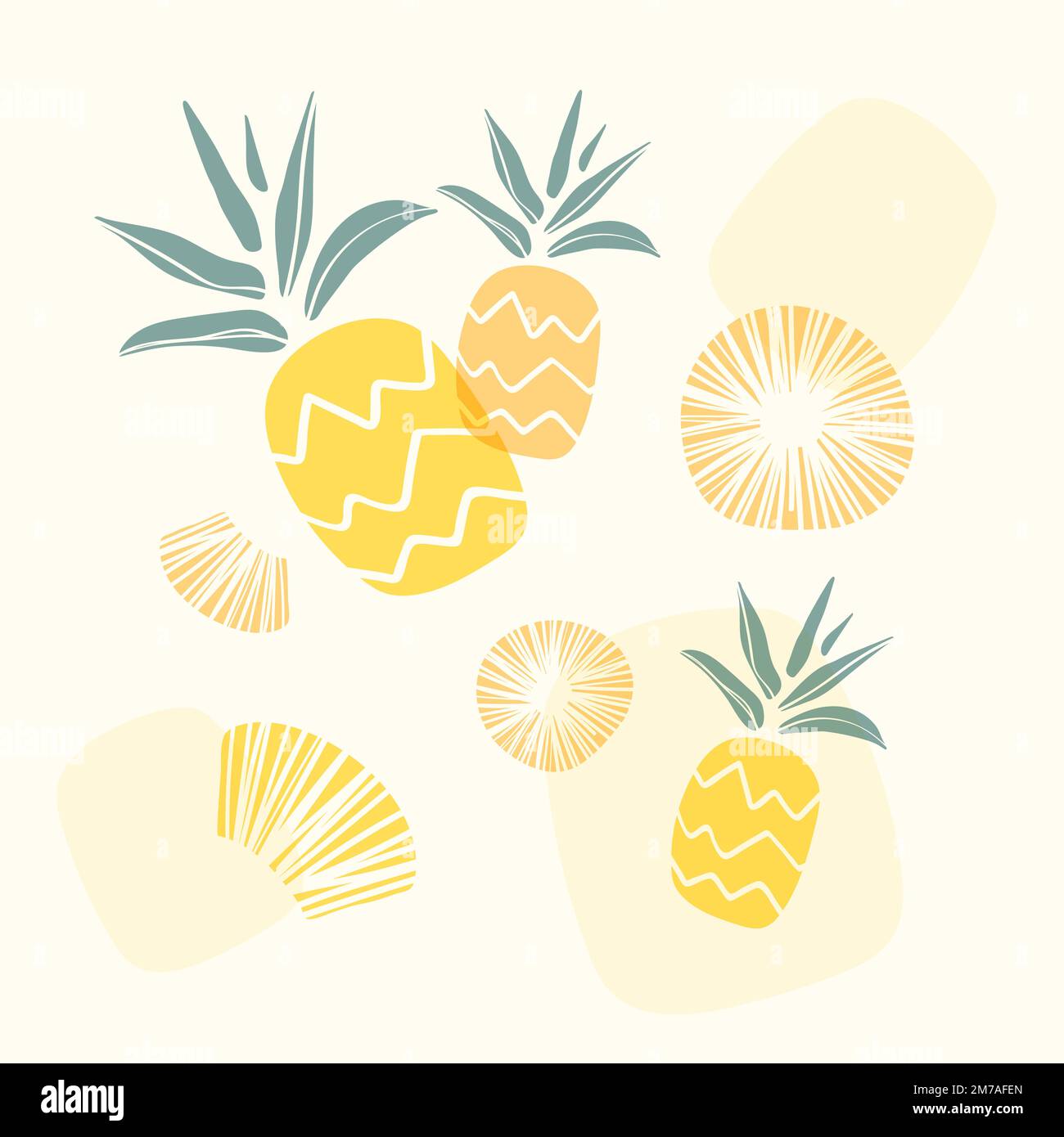 Pineapple patterned background with design space vector Stock Vector ...
