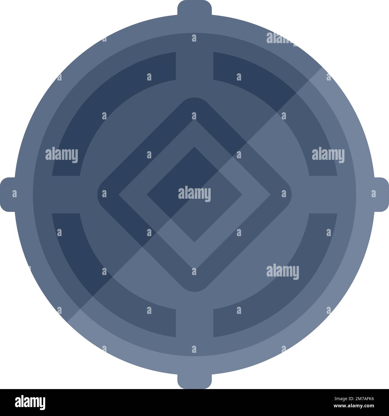 Well manhole icon flat vector. City road. Sewer lid isolated Stock ...