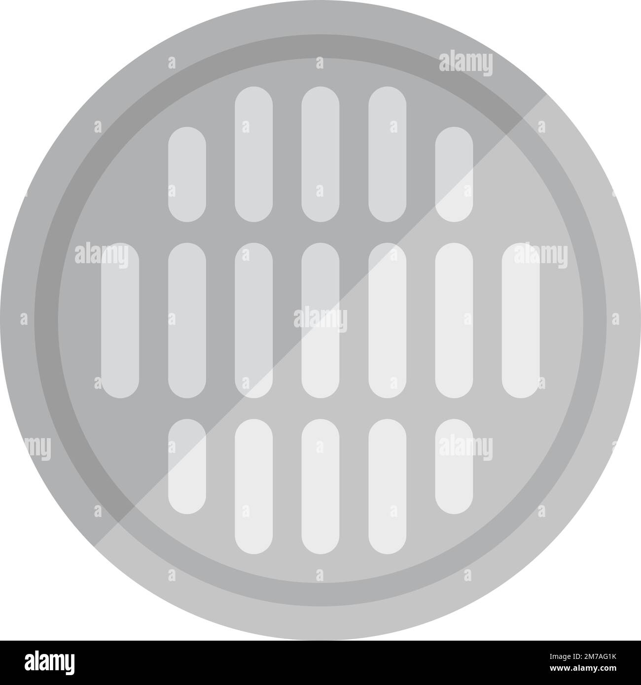 Iron manhole icon flat vector. City road. Gutter plate isolated Stock ...