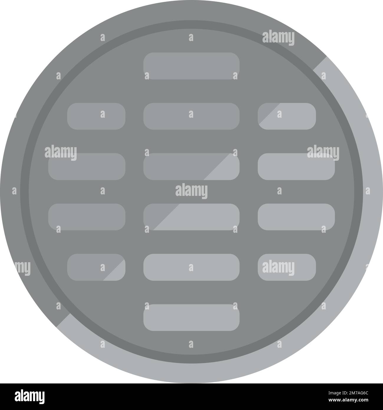Metallic manhole icon flat vector. City road. Metal steel isolated ...