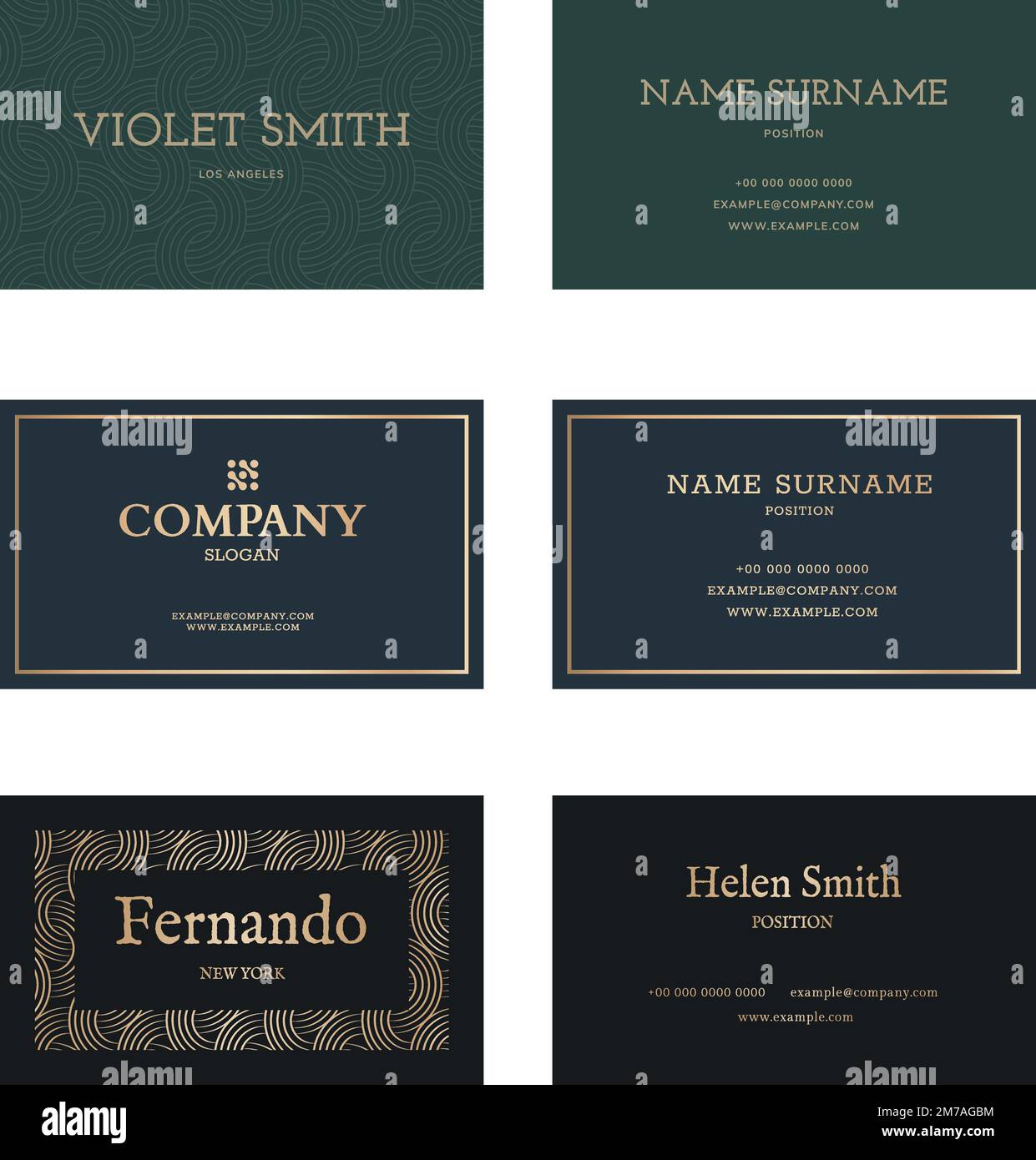 Green business card templates Cut Out Stock Images & Pictures - Alamy