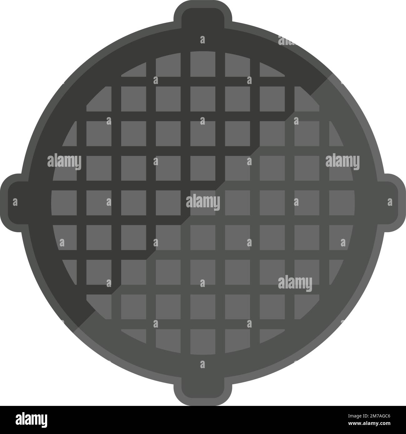 Industrial manhole icon flat vector. Road city. Metal circle isolated ...