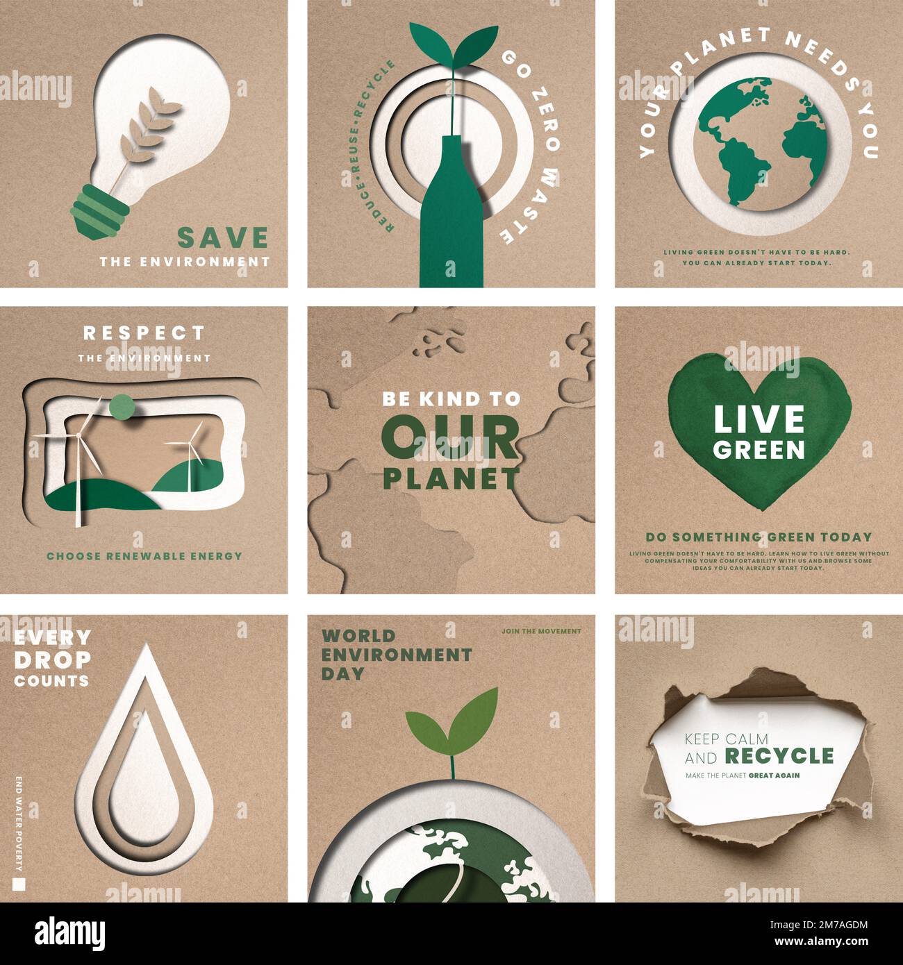 Save the planet templates vector for world environment day campaign set ...