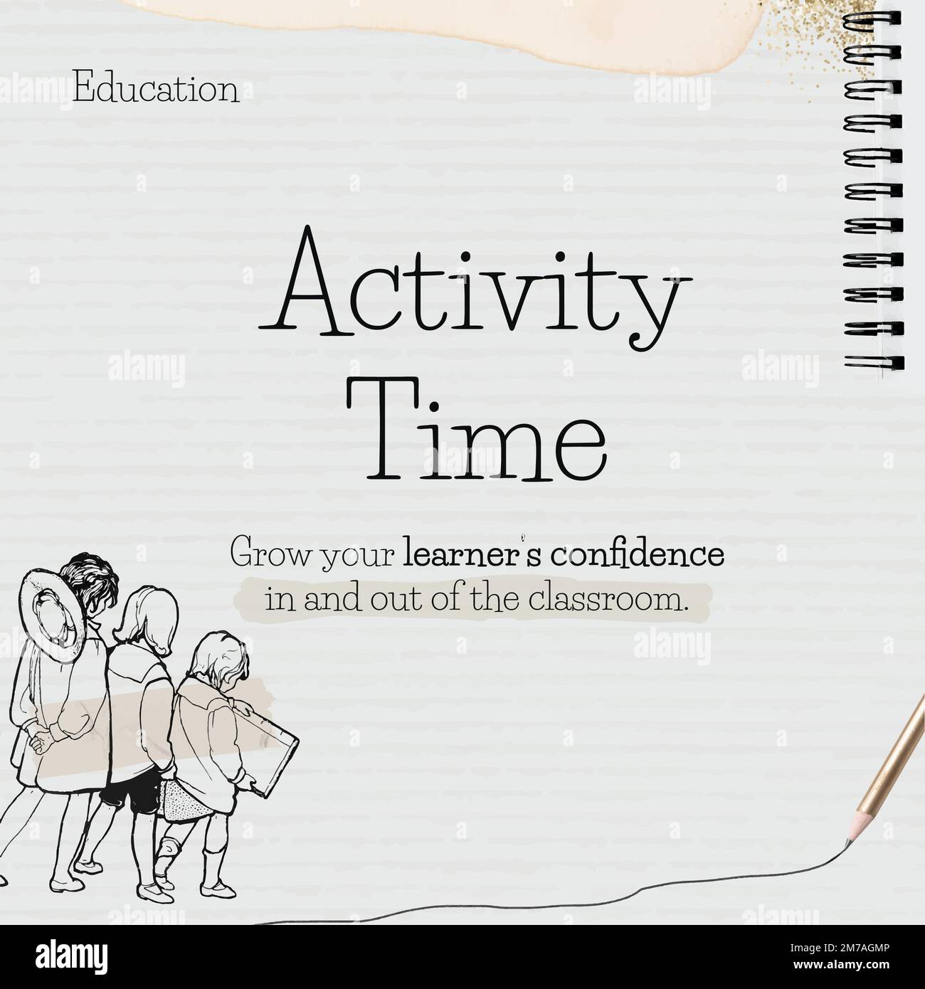 Activity time template vector on paper with student doodle Stock Vector ...
