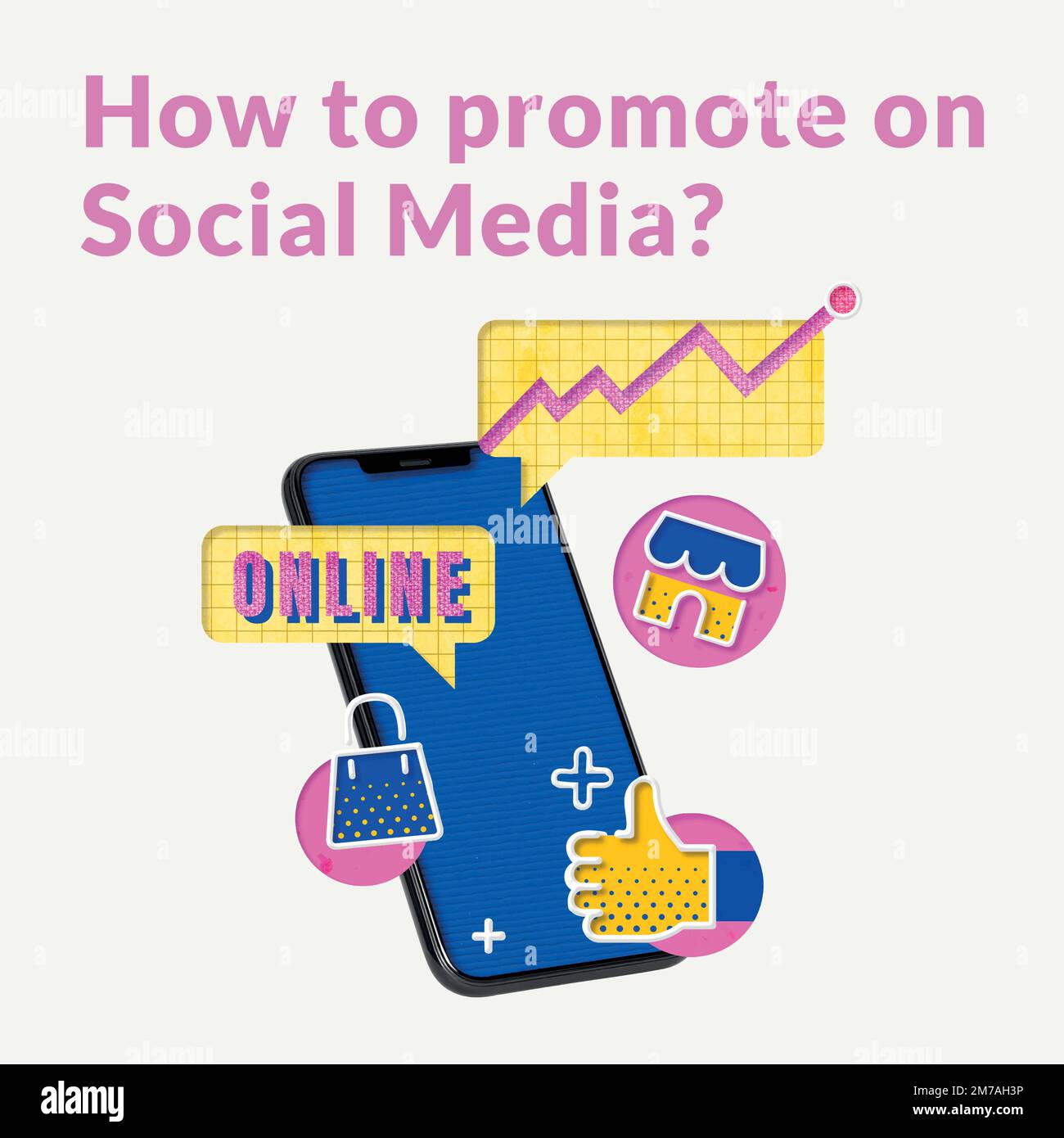 Editable online advertising template vector with mobile phone for e ...