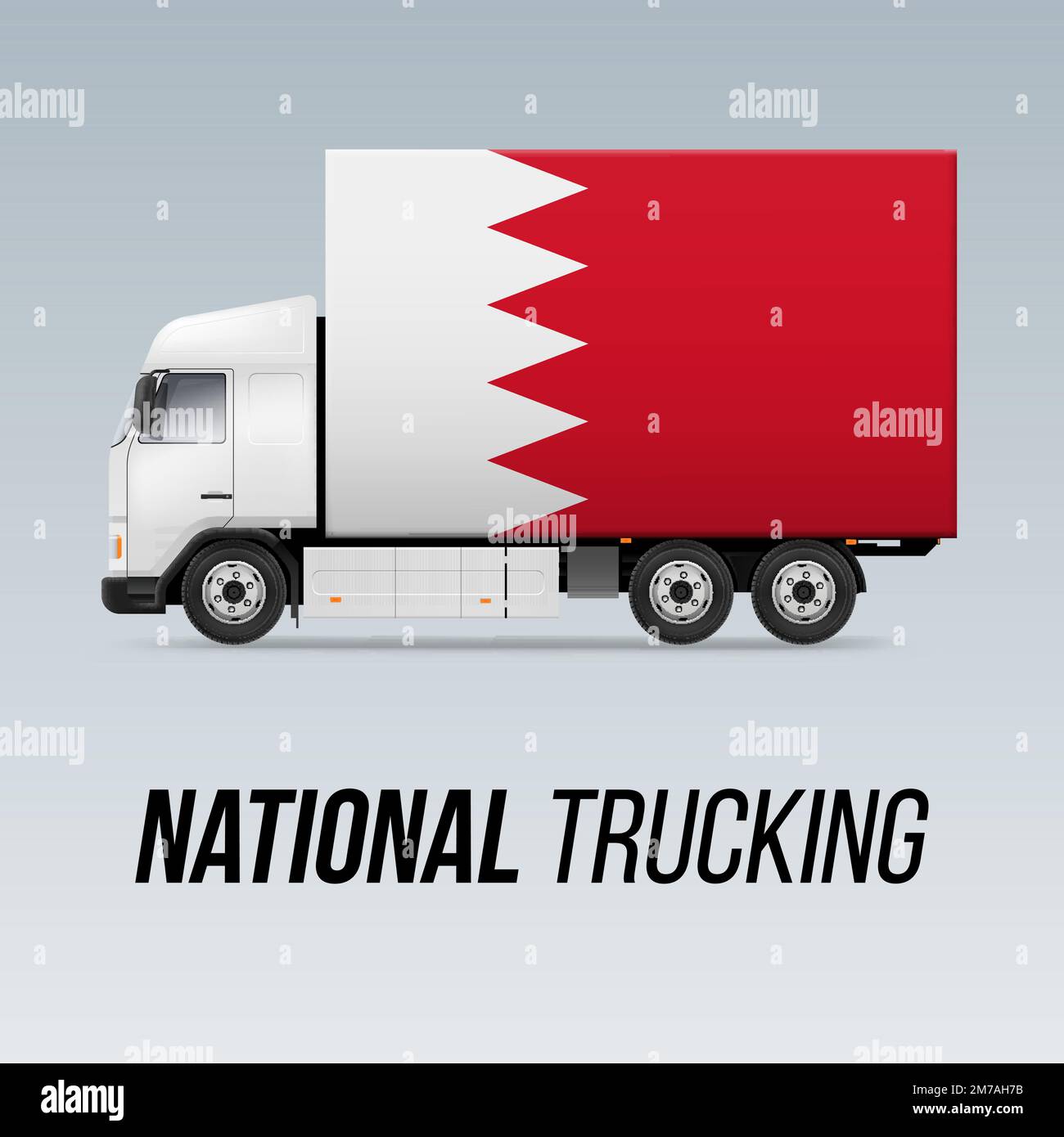 Symbol of National Delivery Truck with Flag of Bahrain. National ...