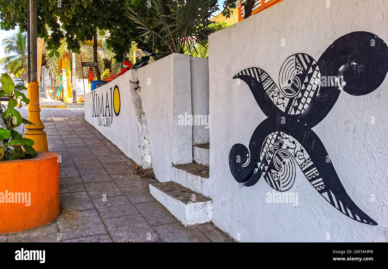 Colorful streets cars high traffic stores people buildings and trade in ...