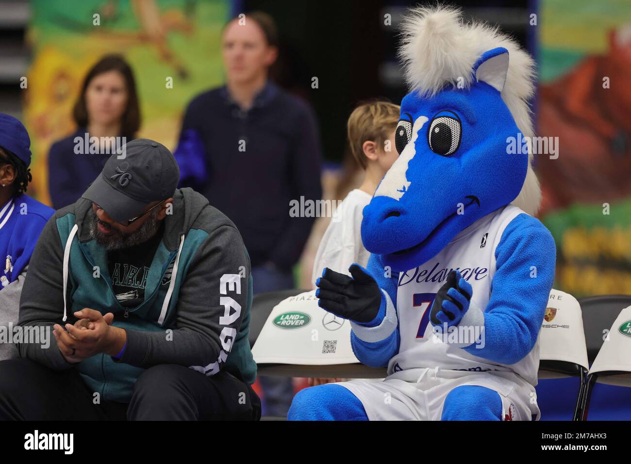 Wilmington, DE, USA. 8th Jan, 2023. Delaware Blue Coats Mascot Coaty ...