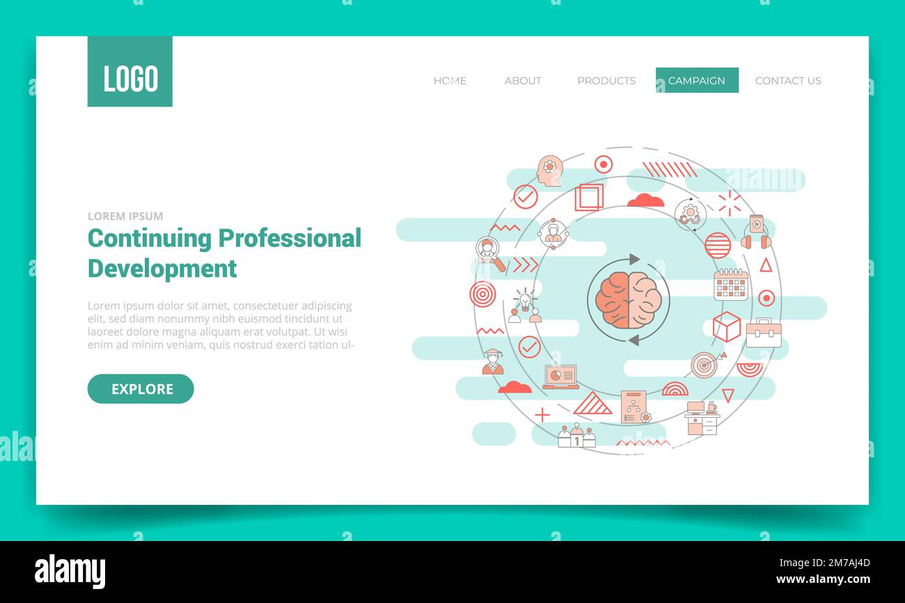 cpd continous professional development concept with circle icon for ...