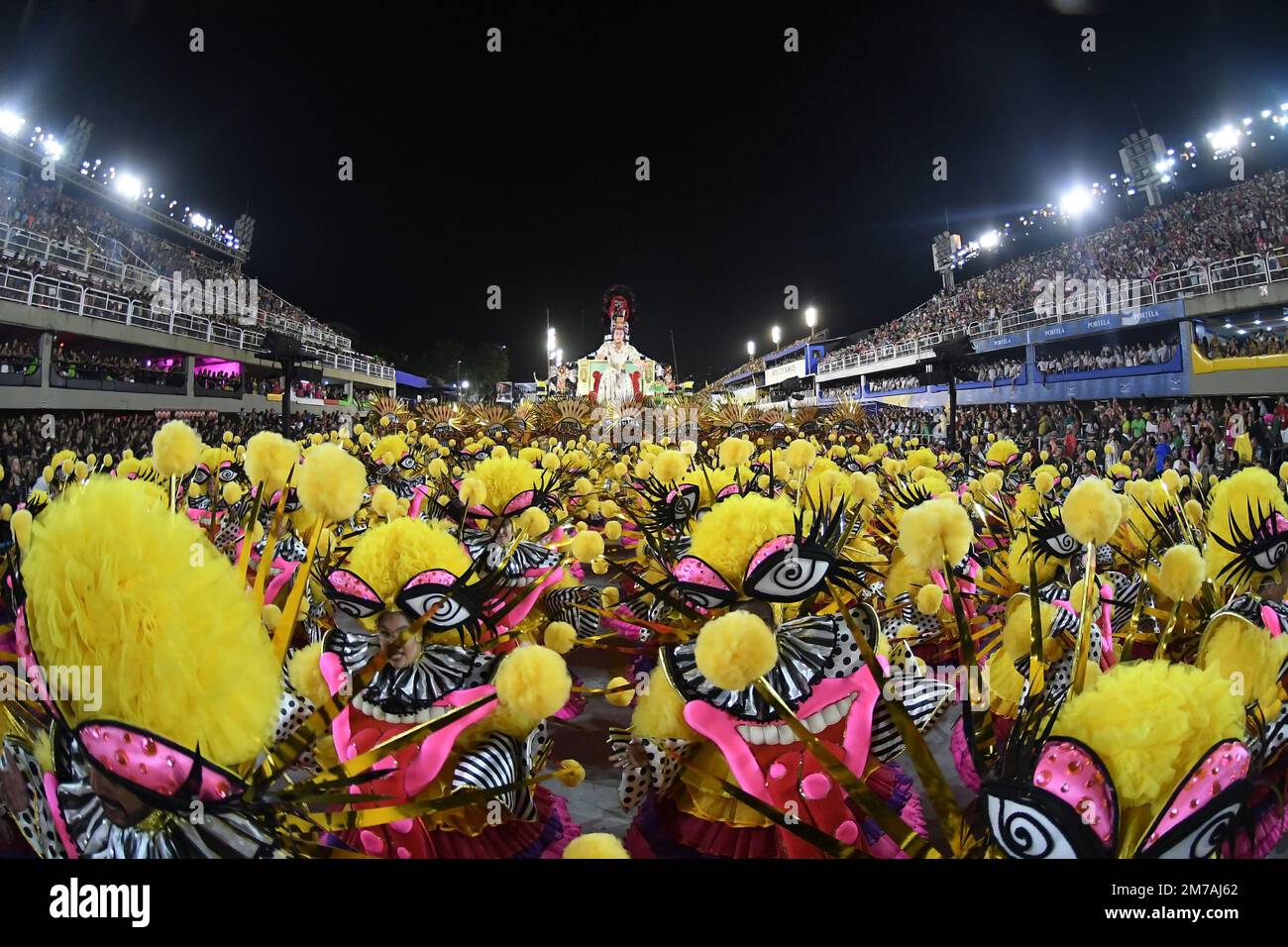 Rio de Janeiro, Brazil,April 23, 2022. Parade of the samba school São ...