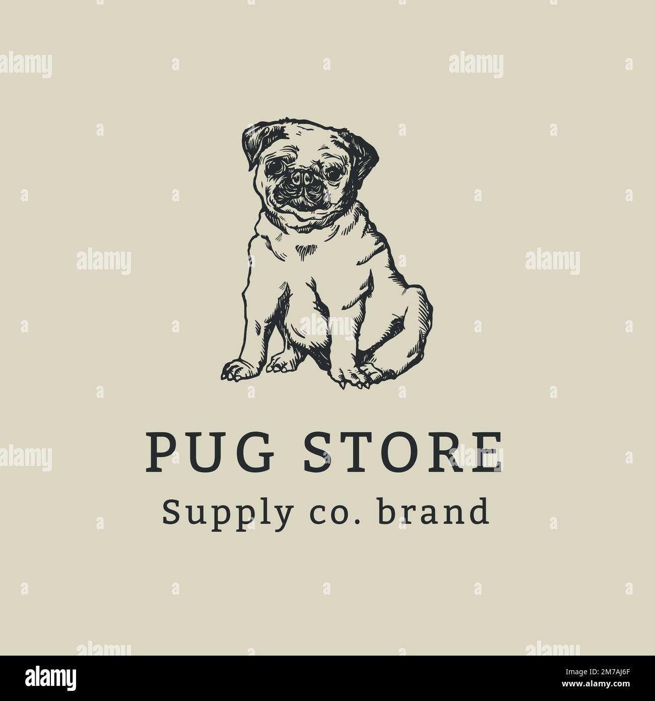 Pug business logo hi-res stock photography and images - Alamy