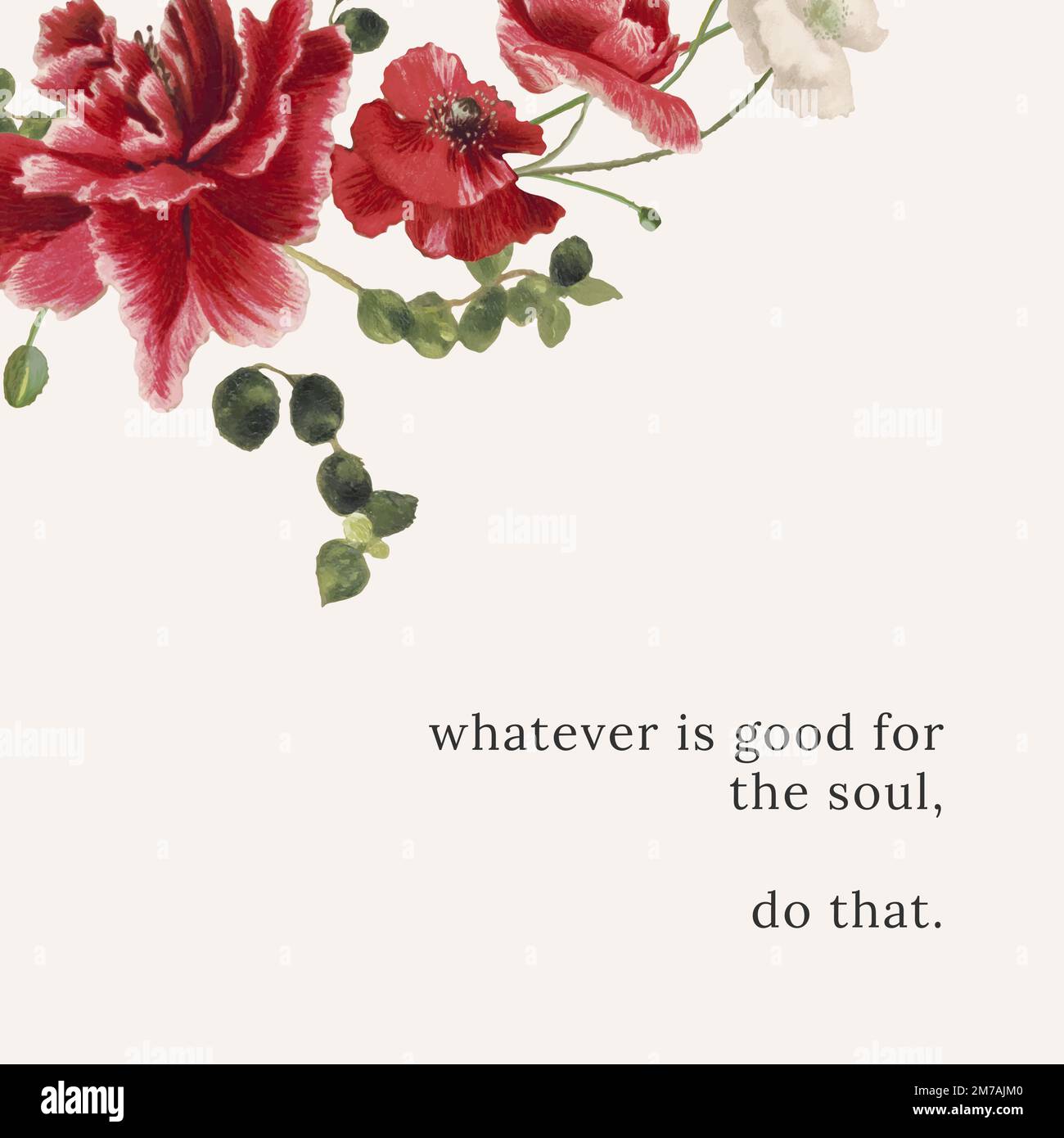 Floral quote template vector illustration, remixed from public domain ...