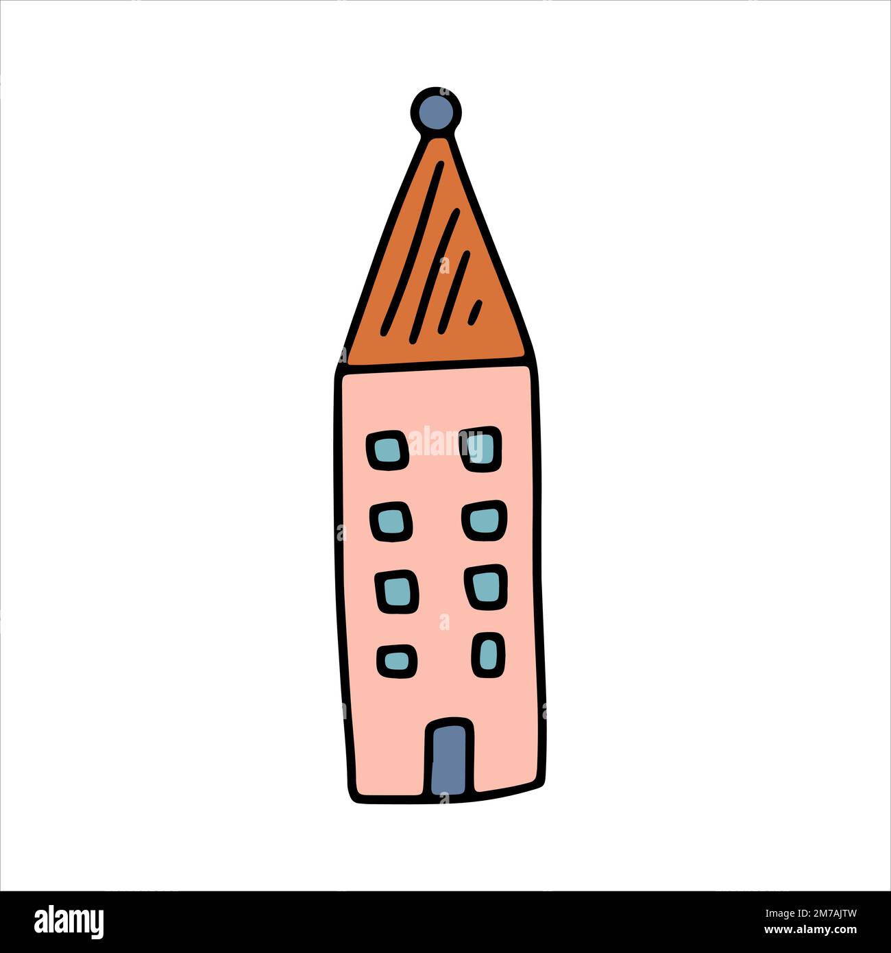 Doodle house. Sketch scribble style. Hand drawn build vector ...