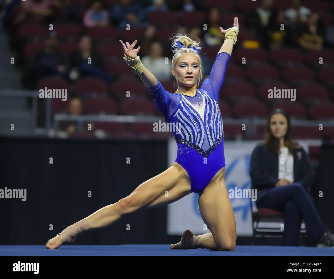 Las Vegas, NV, USA. 7th Jan, 2023. BYU's Eliza Millar does her floor ...