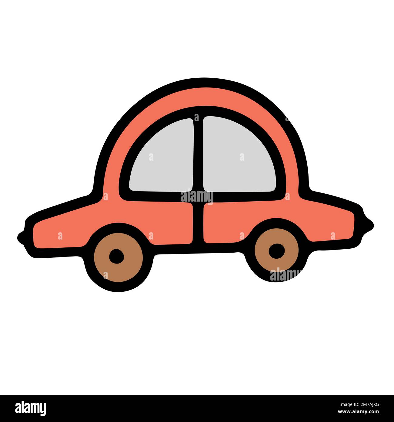Doodle car. Funny sketch scribble style. Hand drawn toy car vector ...
