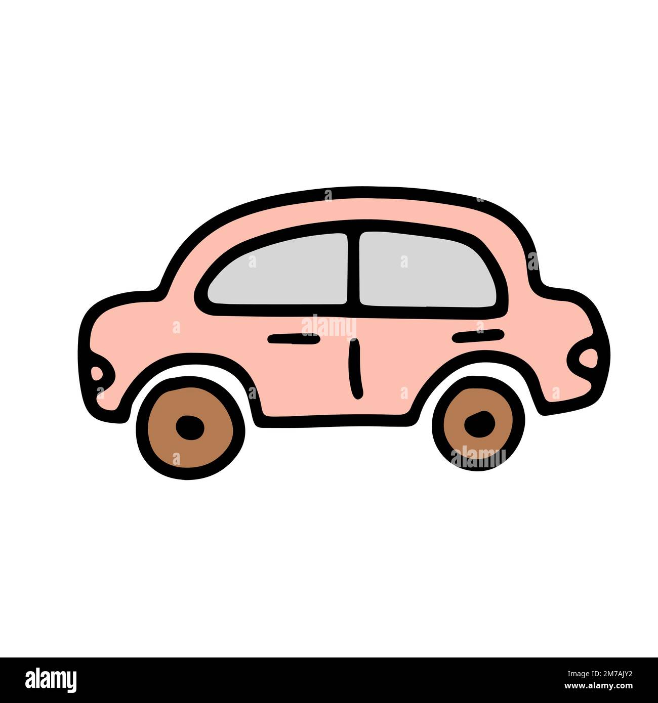 Doodle car. Funny sketch scribble style. Hand drawn toy car vector ...