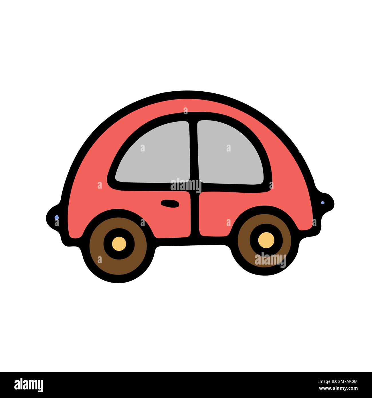 Doodle car. Funny sketch scribble style. Hand drawn toy car vector ...
