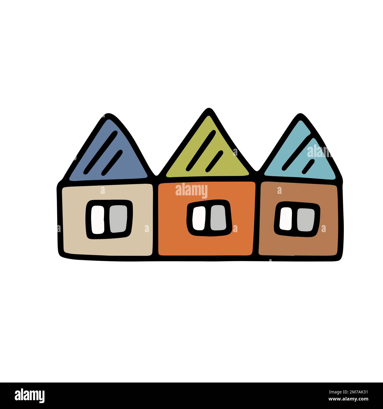Doodle house. Sketch scribble style. Hand drawn build vector ...
