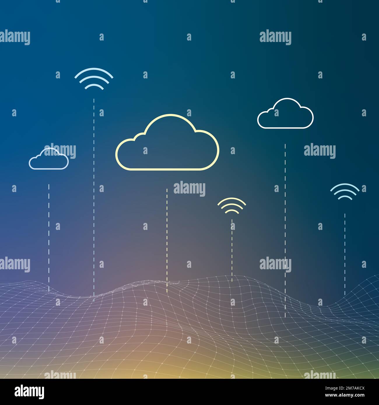 Cloud network system background vector for social media post Stock ...