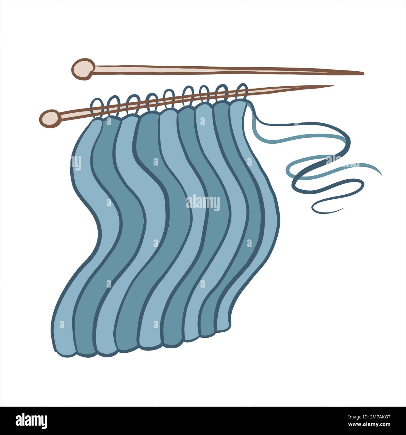Vector color illustration of sample of knitted pattern on knitting ...