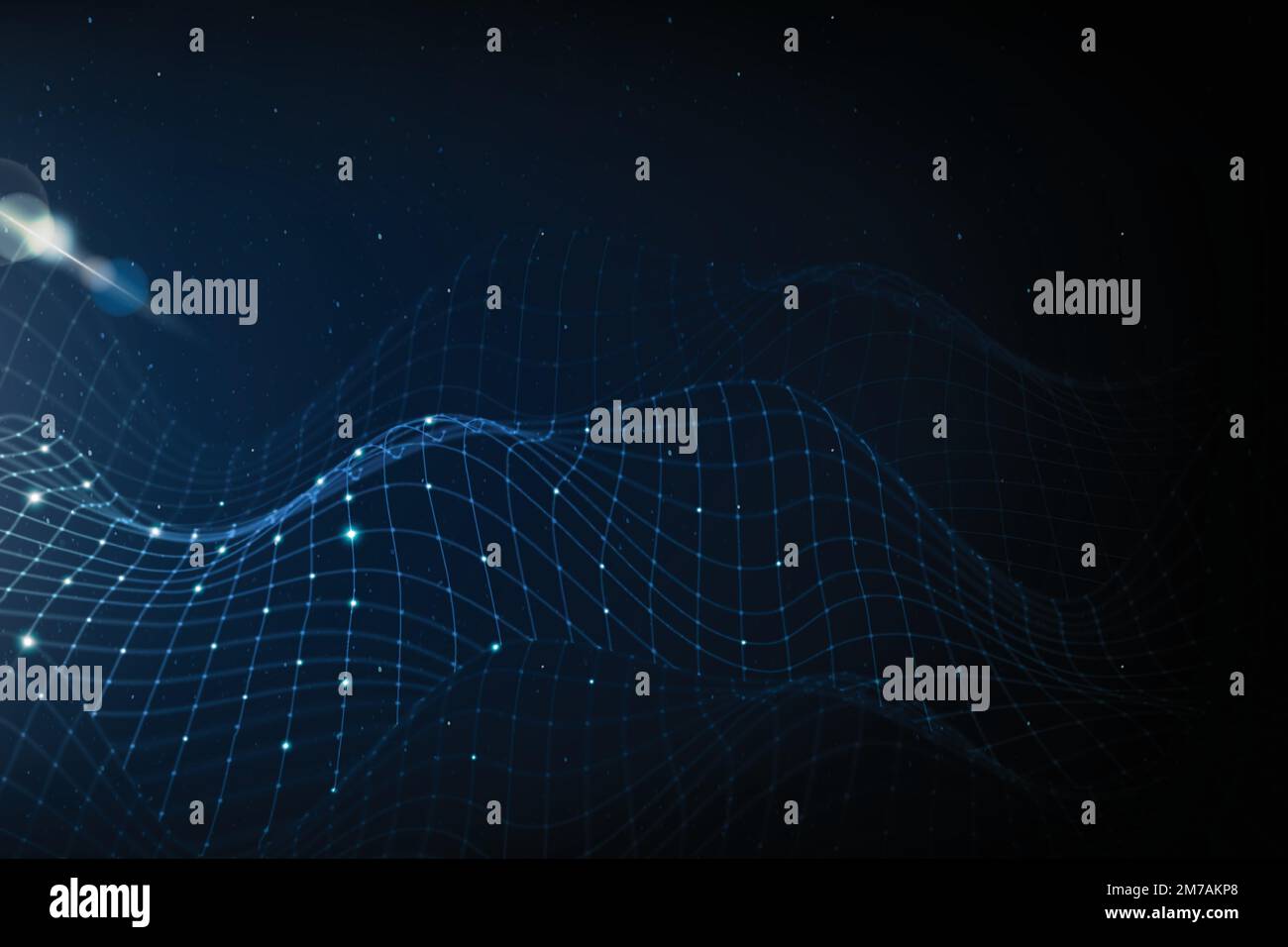 Internet networking technology background vector with blue digital wave ...