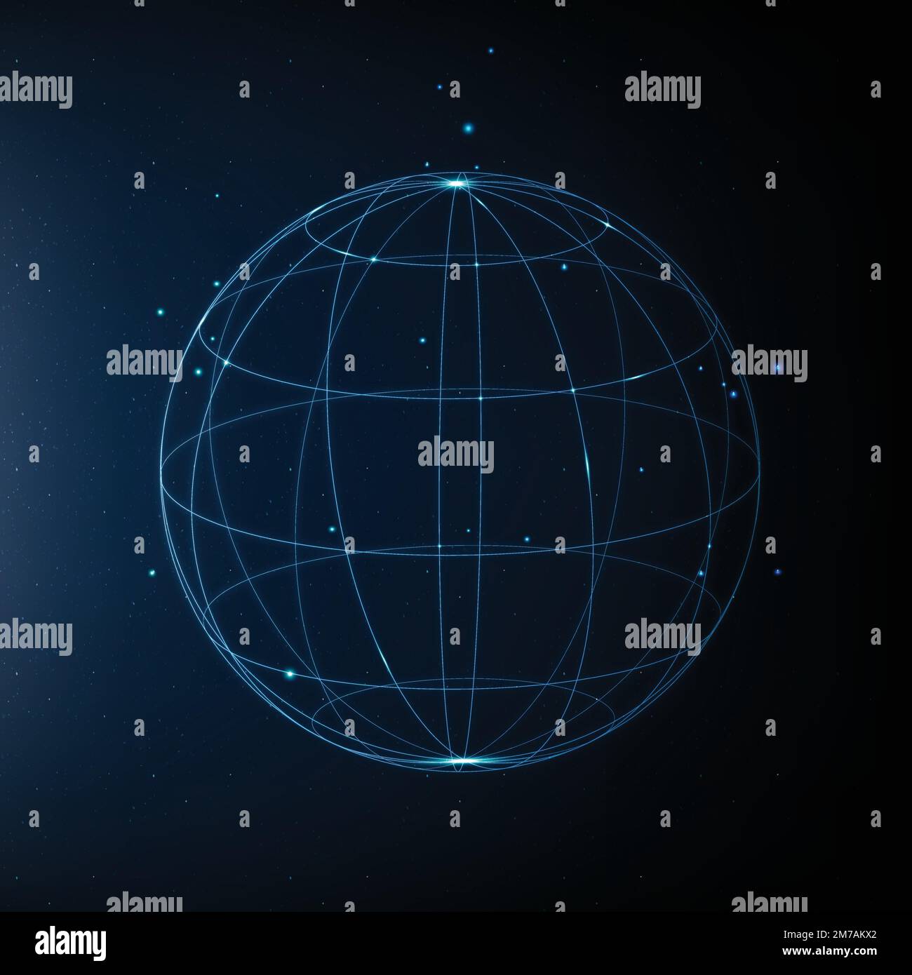 Global network technology icon vector in blue on gradient background ...