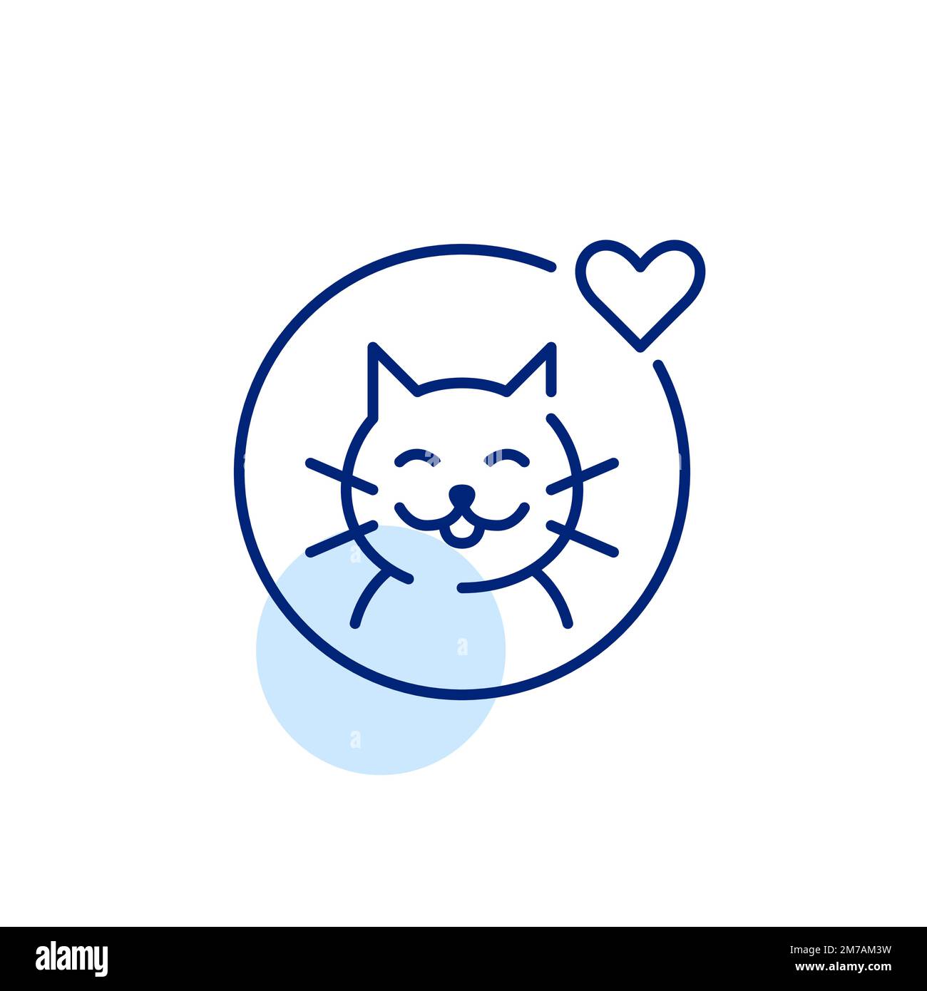 Cat avatar. Pixel perfect, editable stroke line icon Stock Vector Image ...