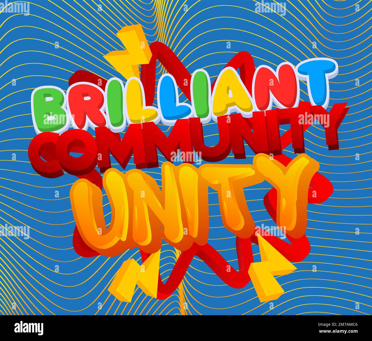 Brilliant Community Unity. Word written with Children's font in cartoon ...