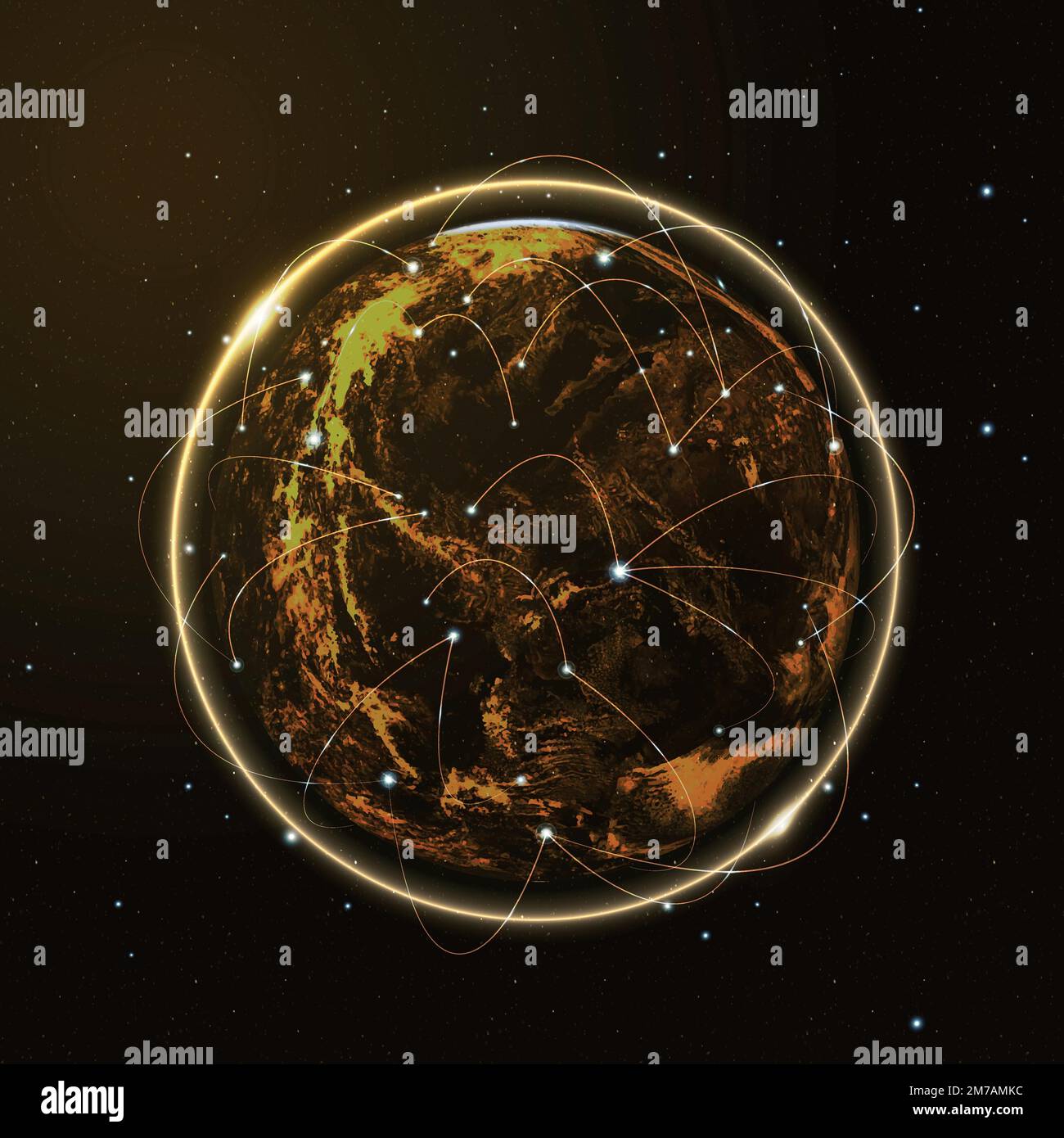 Global network technology icon vector in gold on gradient background Stock Vector Image & Art ...