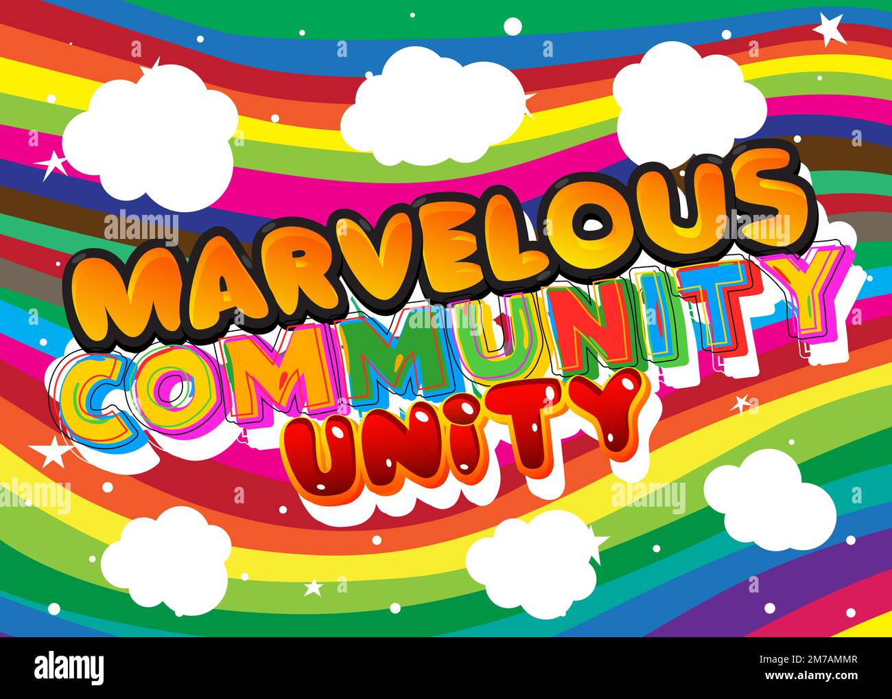 Marvelous Community Unity. Word written with Children's font in cartoon ...