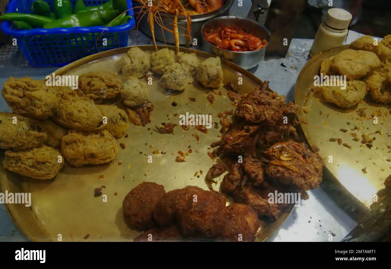 indian street food deep oil fry pakoras in a plate Stock Photo - Alamy