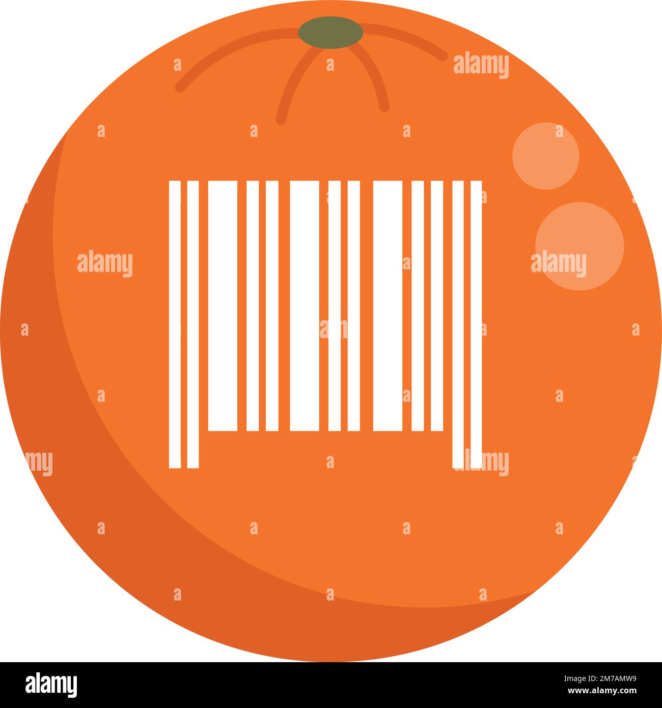Gmo orange fruit icon flat vector. Agriculture dna. Medicine gene ...