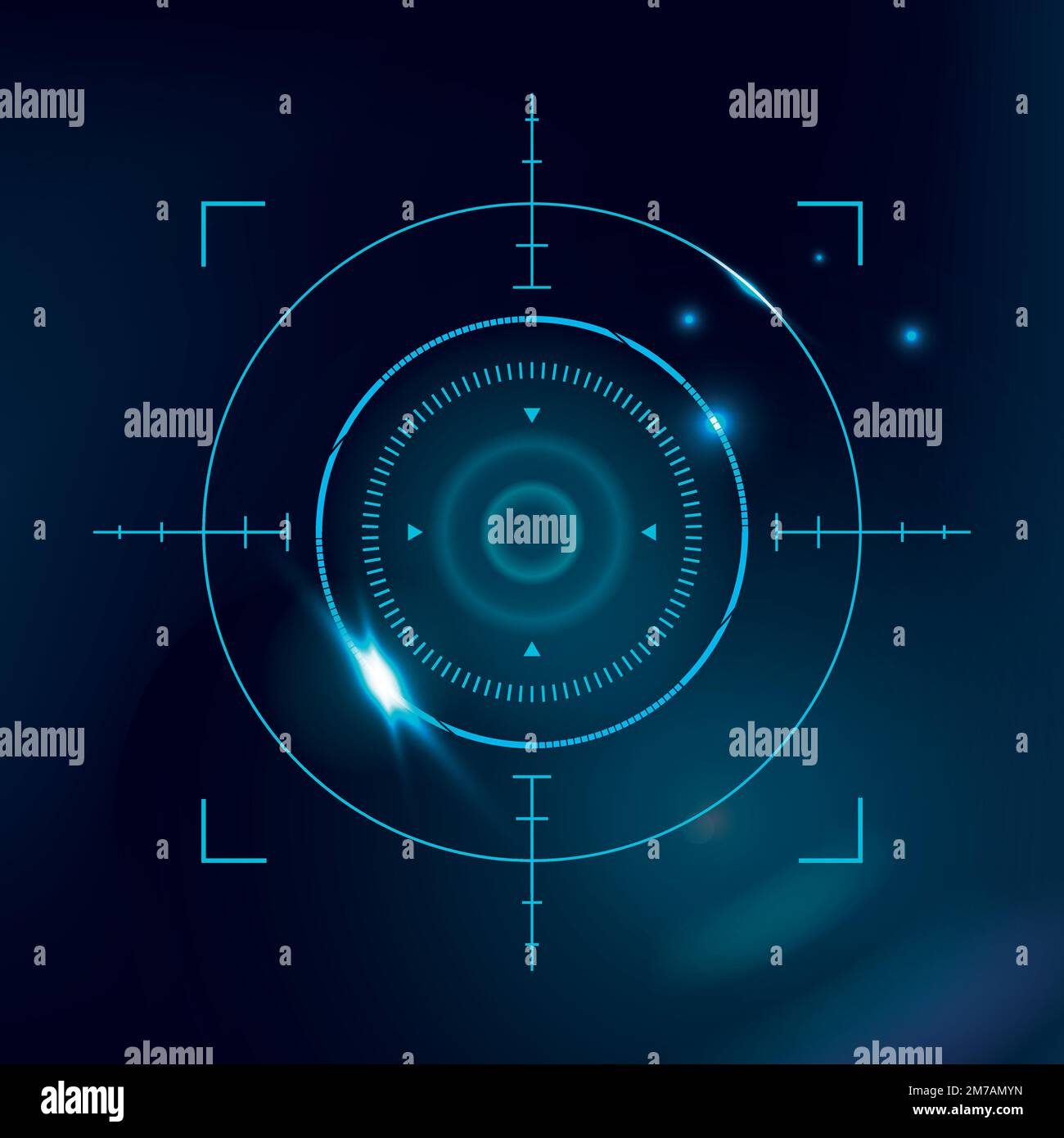 Retinal biometric scan vector cyber security technology in blue tone ...