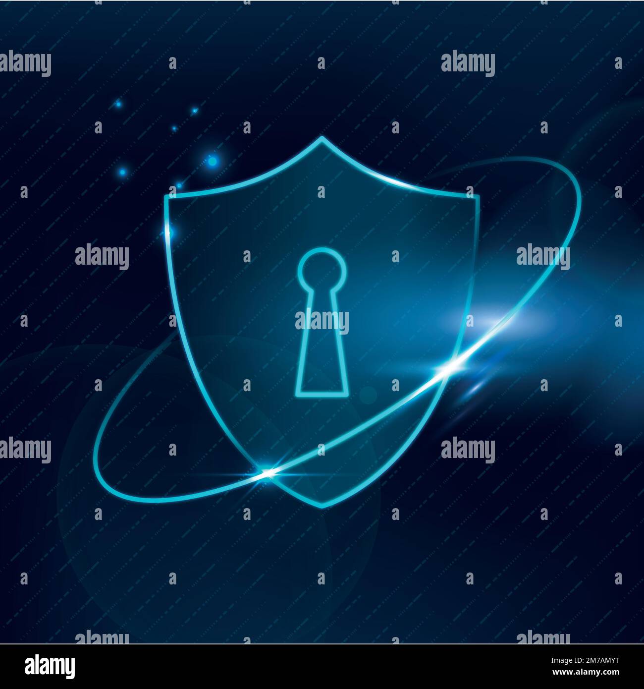 Lock shield vector cyber security technology in blue tone Stock Vector ...