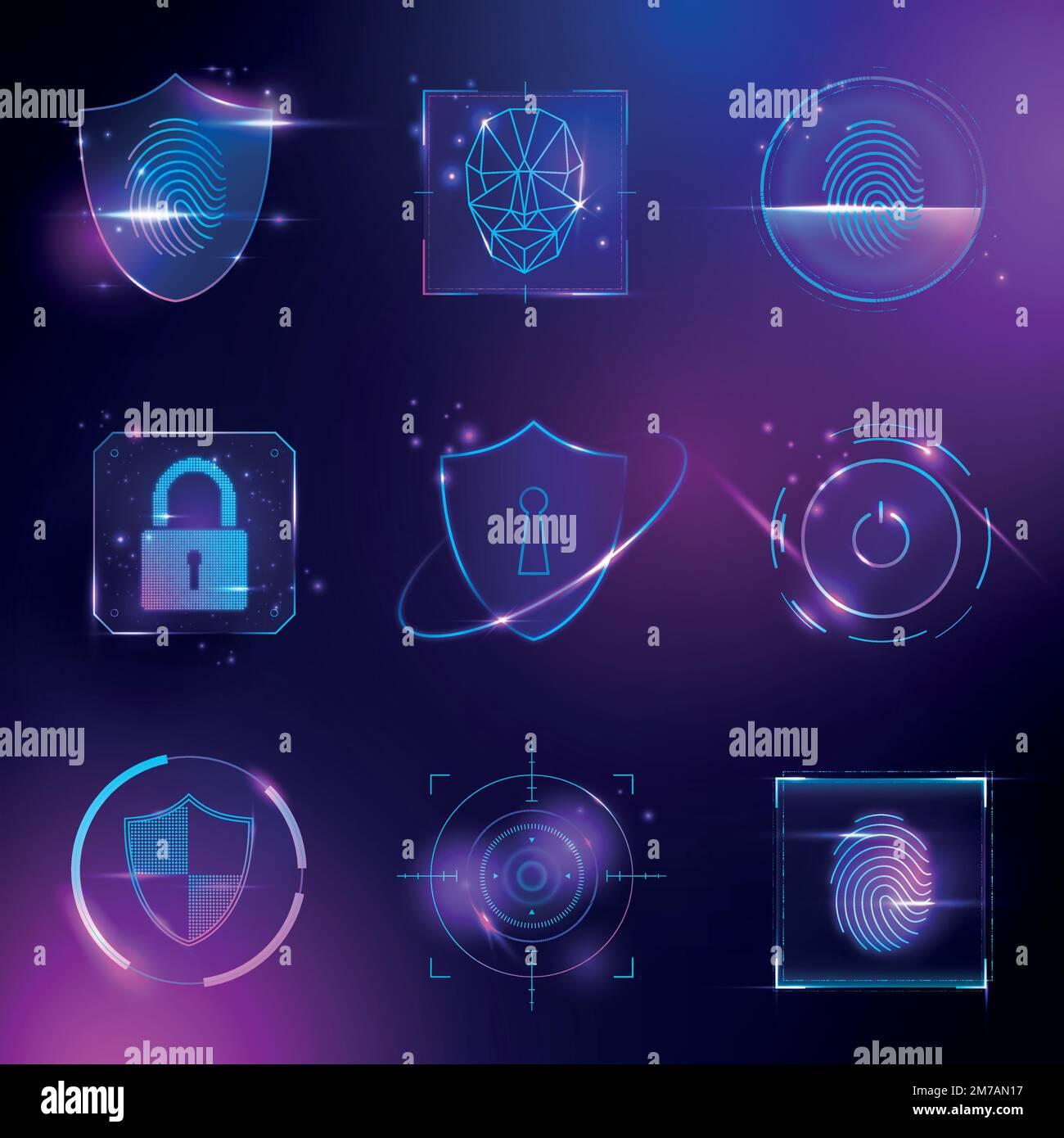 Cyber Security Technology Vector Set Stock Vector Image And Art Alamy