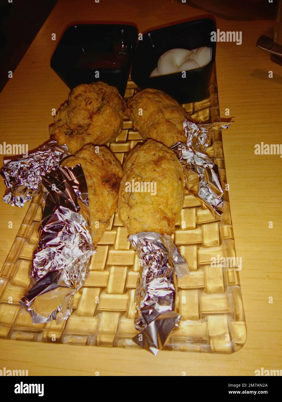 non veg chicken leg piece fry food Stock Photo - Alamy