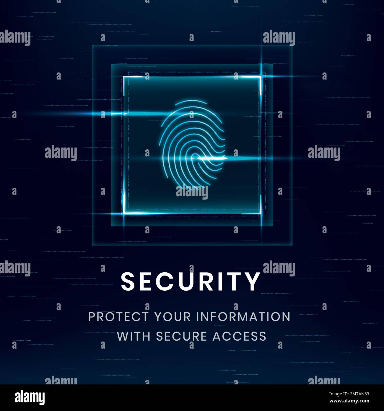 Data security technology template psd with fingerprint scan Stock Vector Image & Art - Alamy