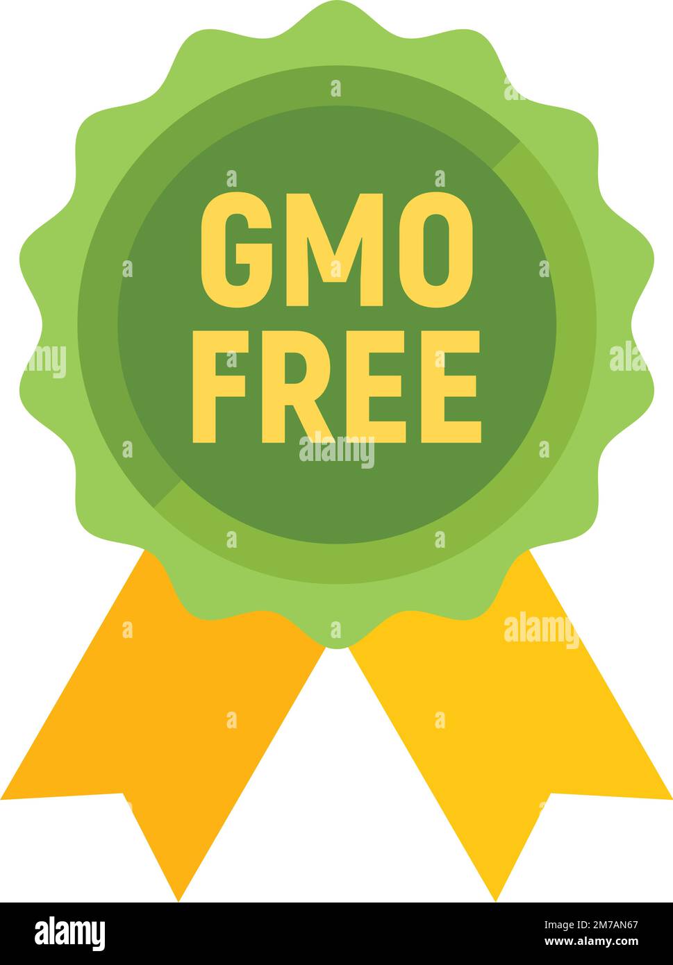 Gmo free emblem icon flat vector. Dna food. Science test isolated Stock ...