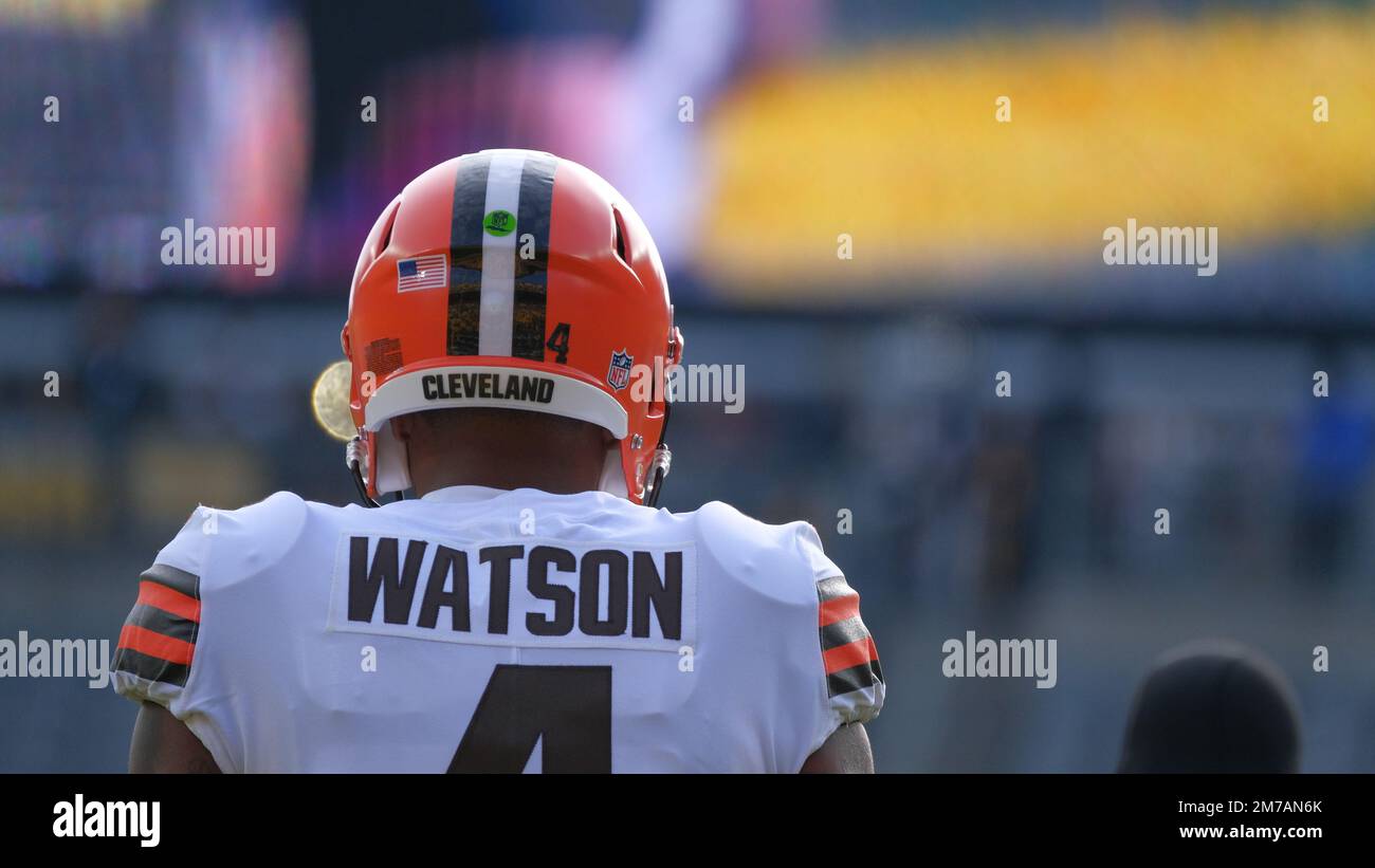 Pittsburgh, PA, USA. 8th Jan, 2023. Deshaun Watson #4 during the ...