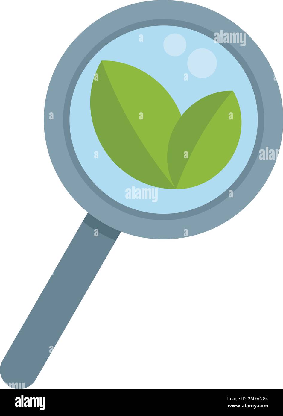 Search gmo plant icon flat vector. Agriculture food. Medicine biology ...
