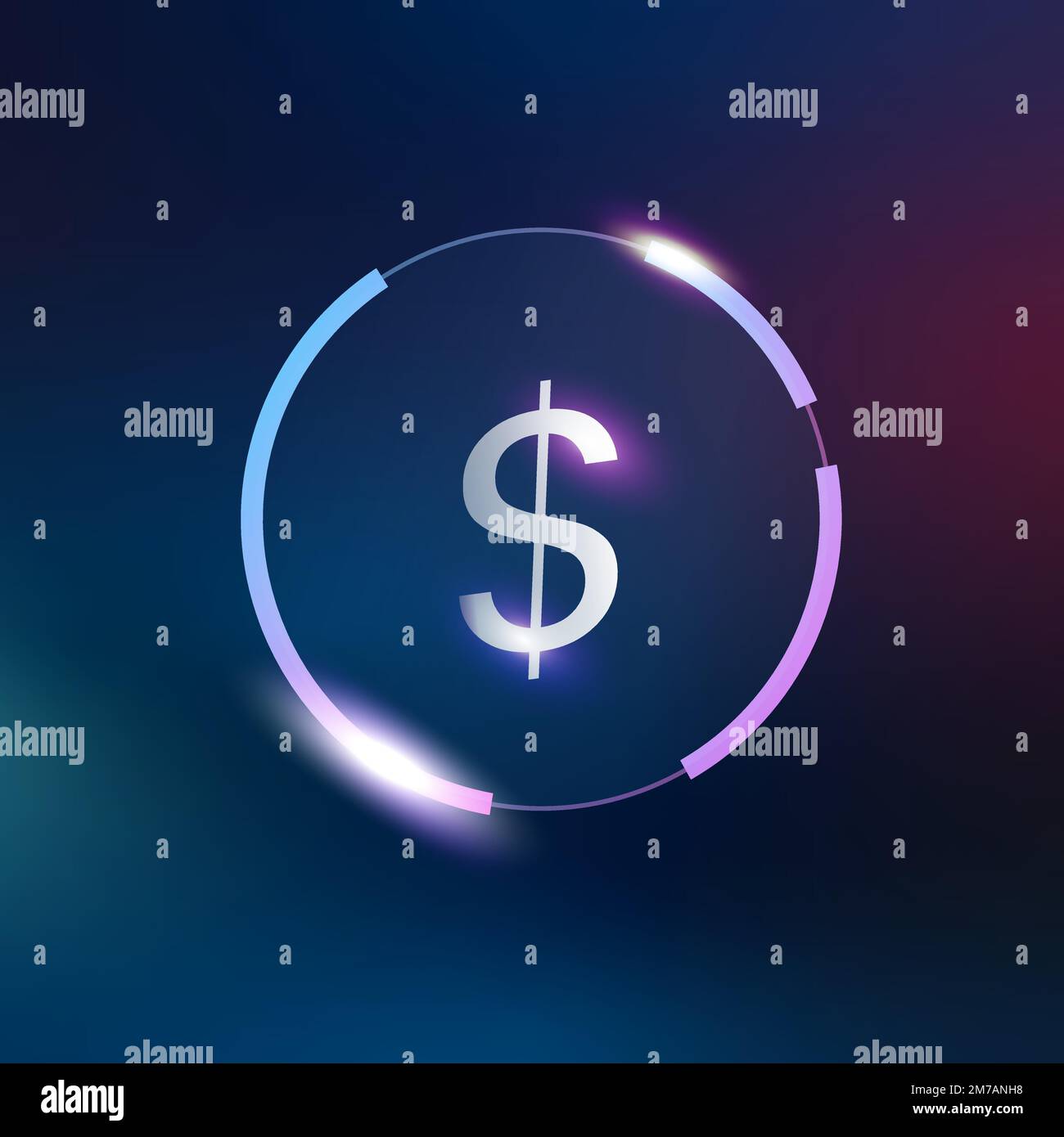 Blue neon dollar symbol Stock Vector Images - Alamy