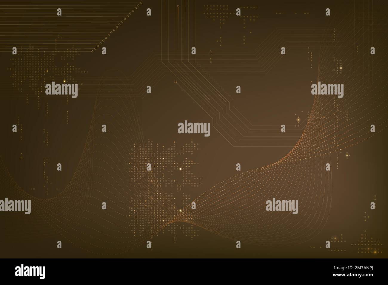 Brown futuristic waves background vector with computer code technology ...