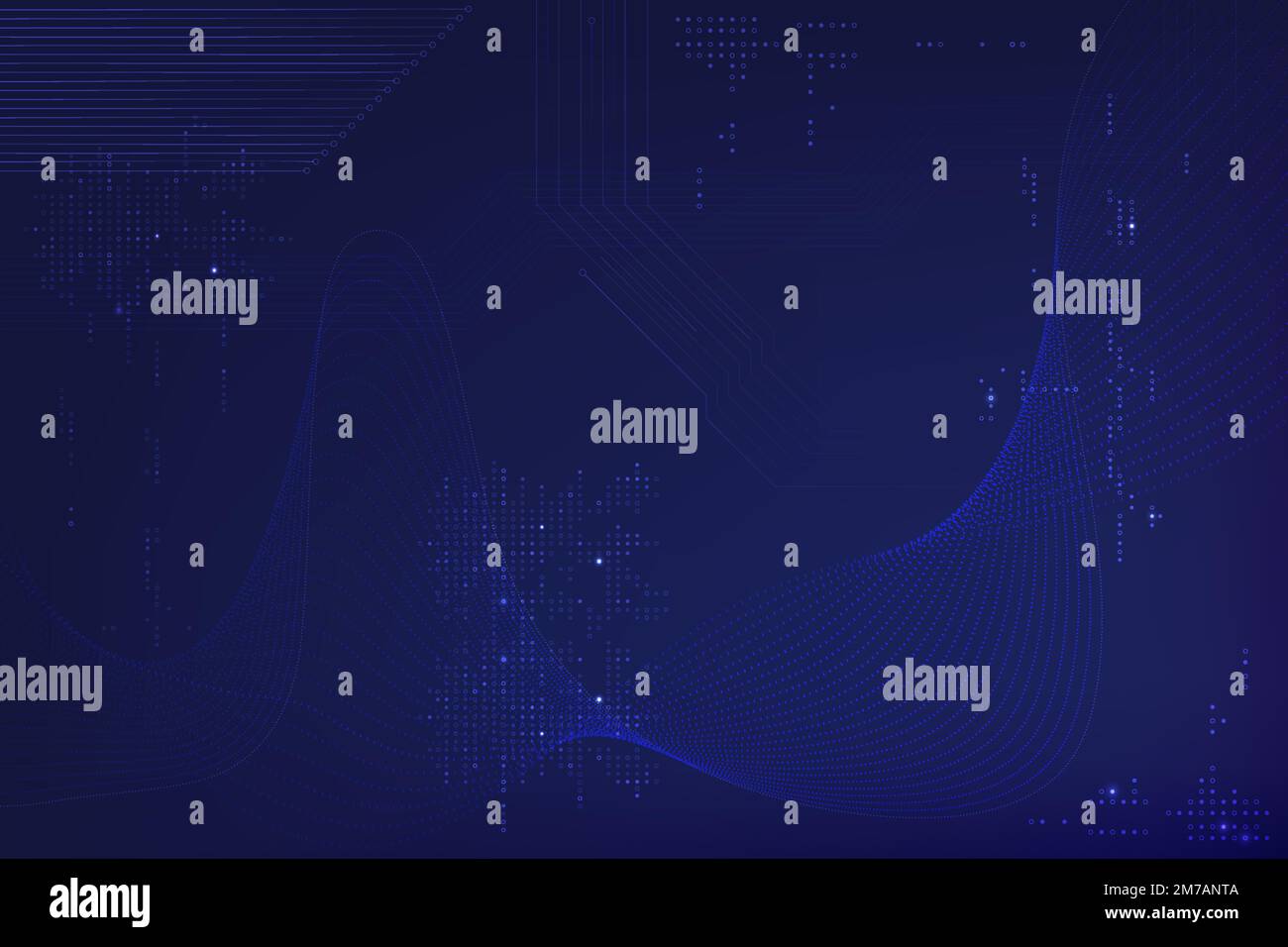 Blue futuristic waves background vector with computer code technology ...