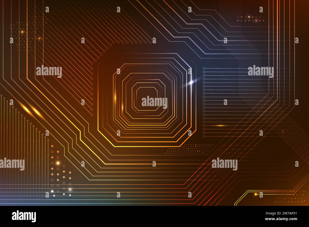 Brown futuristic microchip background vector data digital transformation Stock Vector Image ...