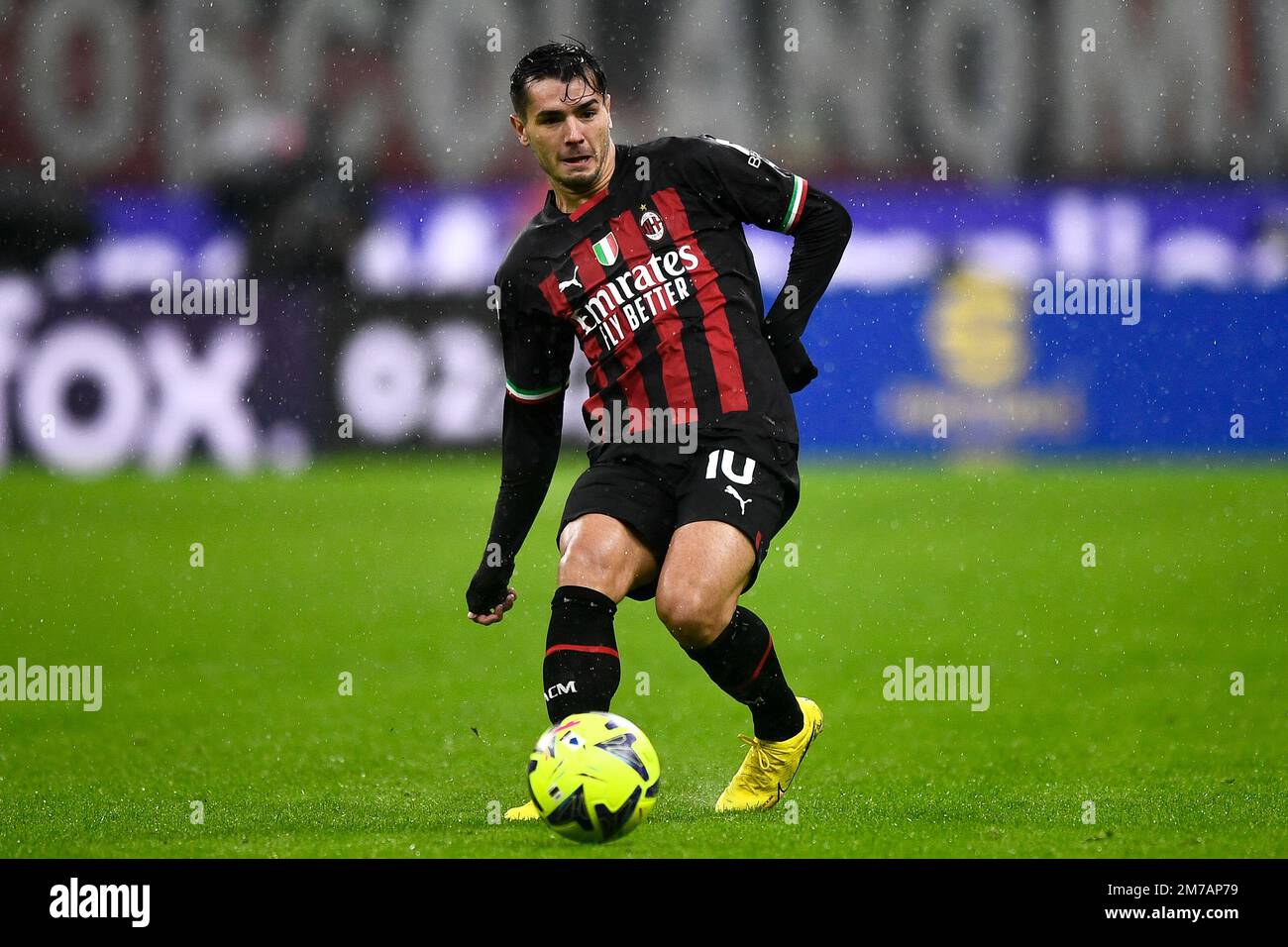 Milan, Italy. 08 January 2023. Brahim Diaz of AC Milan in action during ...