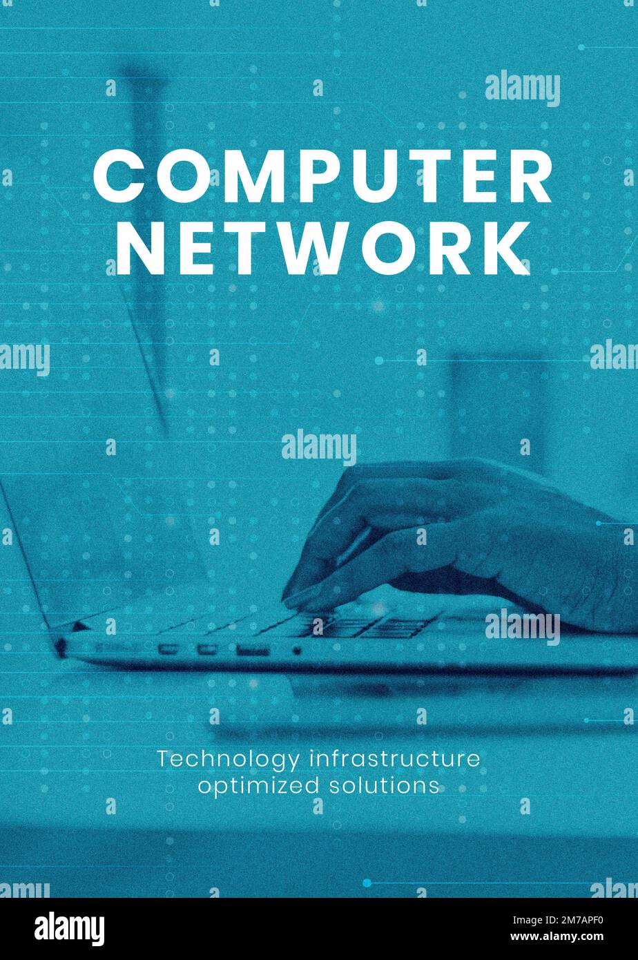 Computer network technology template vector business poster Stock ...
