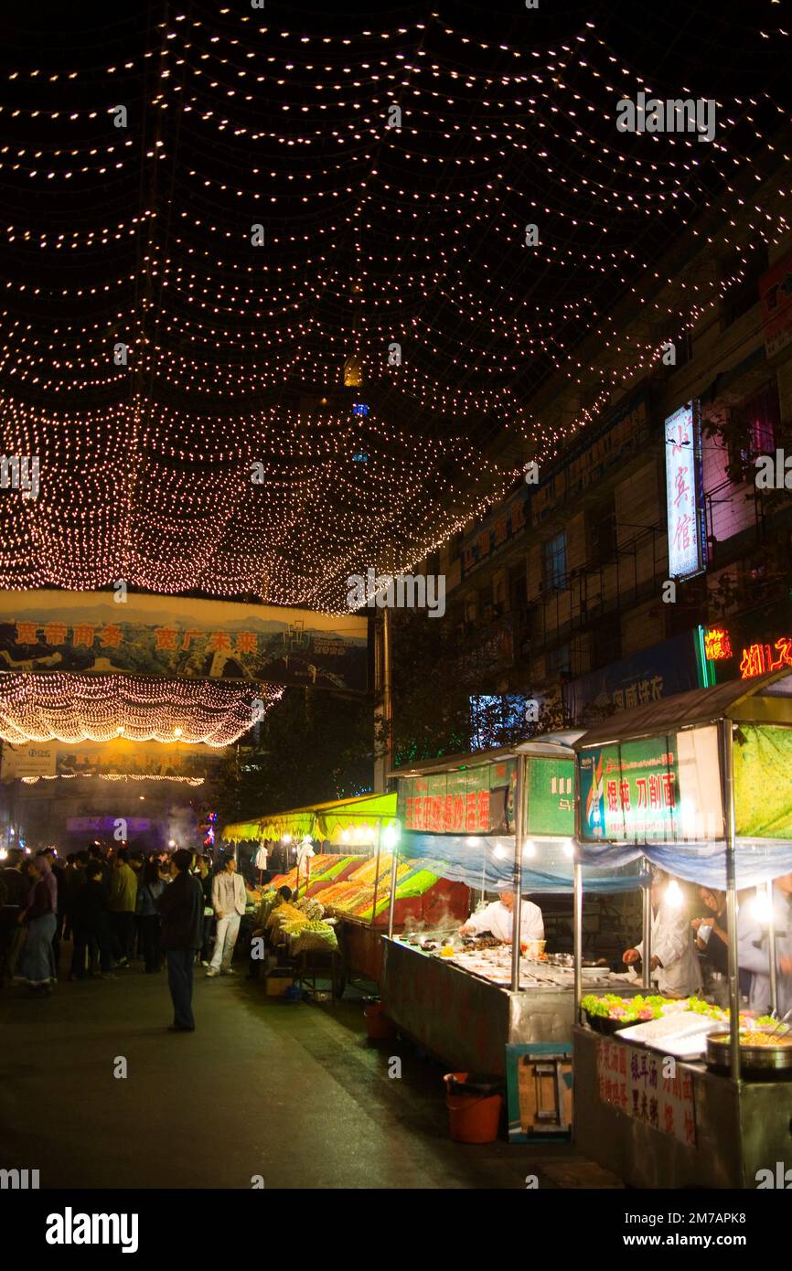 Urumqi, Xinjiang,Night Bazaar Stock Photo - Alamy