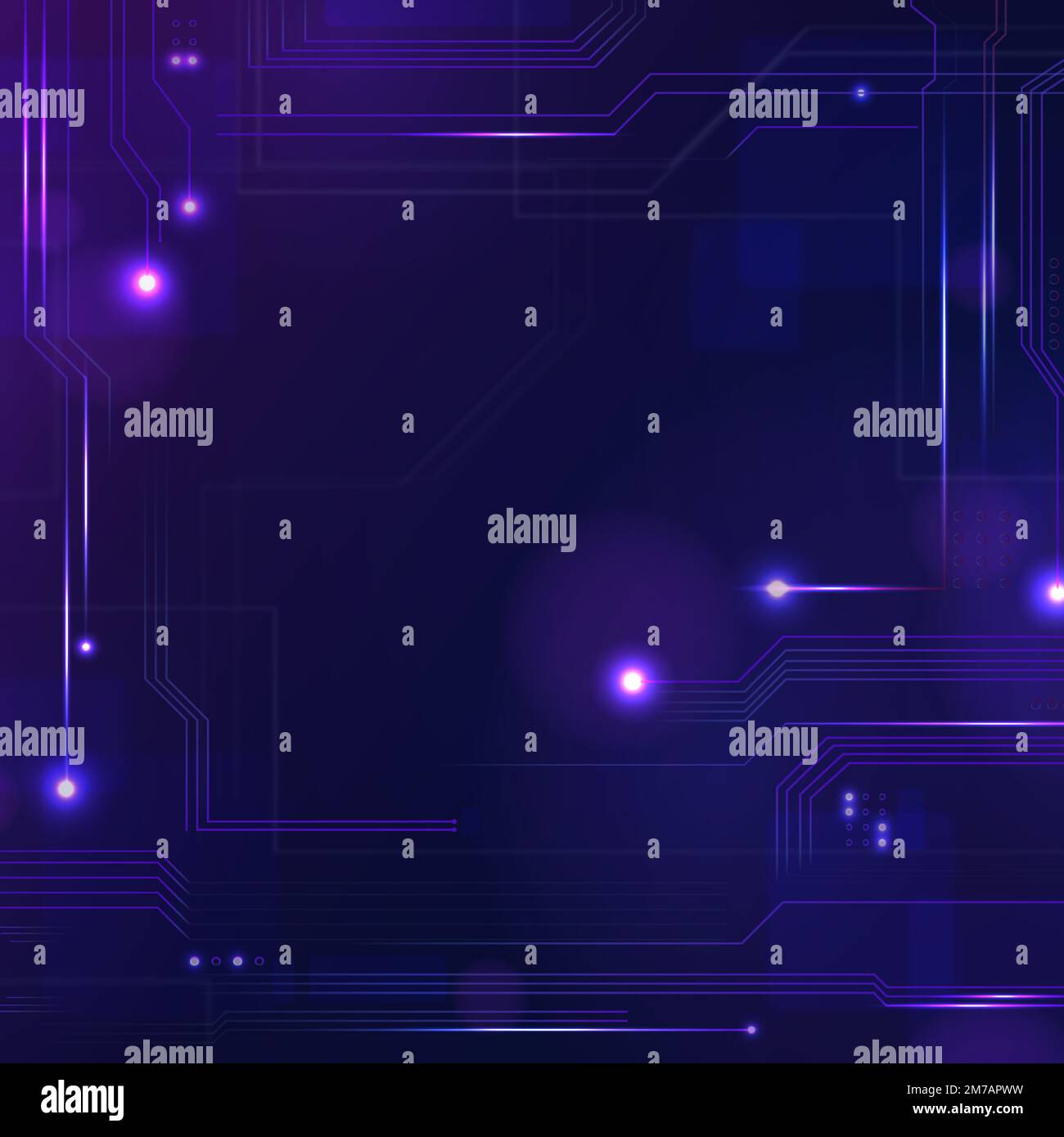 Futuristic networking technology background vector in purple tone Stock ...