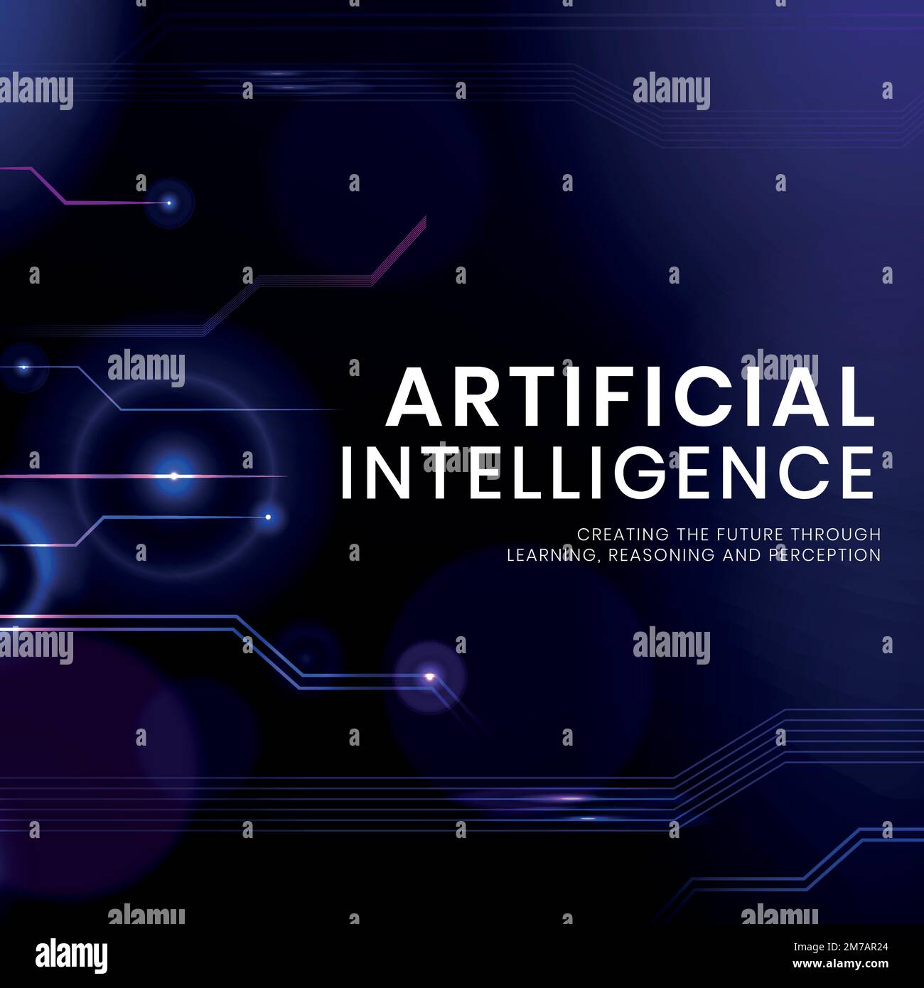Artificial intelligence technology template vector with digital ...